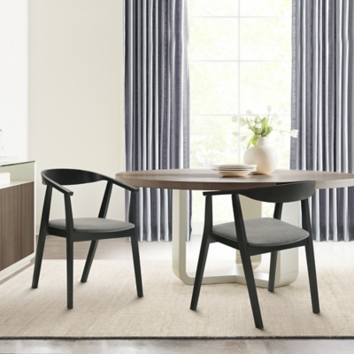 Click here for Santana Dining Chair (Set of 2)  Charcoal/Black prices