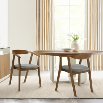 Click here for Santana Dining Chair (Set of 2)  Charcoal/Walnut prices