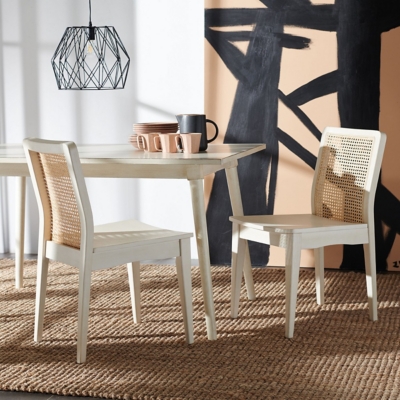 Click here for Safavieh Benicio Dining Chair (Set of 2)  White/Na... prices
