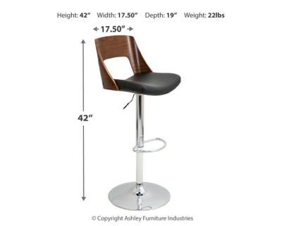 Trevi Adjustable Height Bar Stool with Swivel | Ashley Furniture HomeStore