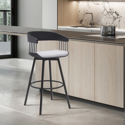 Click here for Athena Swivel Bar Stool  Light Gray/Black prices