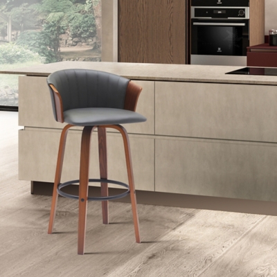 Click here for Diana Swivel Counter Stool  Gray/Walnut/Black prices