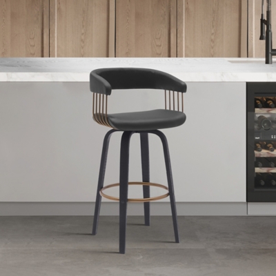 Click here for Topanga Swivel Bar Stool  Black/Bronze prices