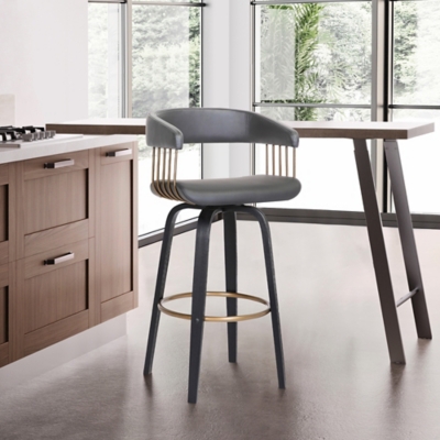 Click here for Topanga Swivel Bar Stool  Gray/Black/Bronze prices
