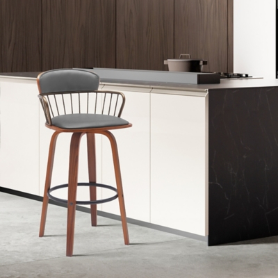 Click here for Willow Swivel Counter Stool  Gray/Walnut/Bronze prices