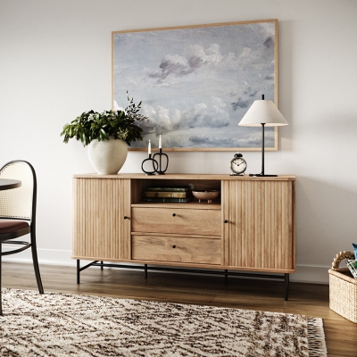 Click here for CorLiving Hikari Curved Sideboard Buffet  Light Wo... prices