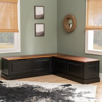 Click here for Linon Landin Backless Storage Nook  Black prices