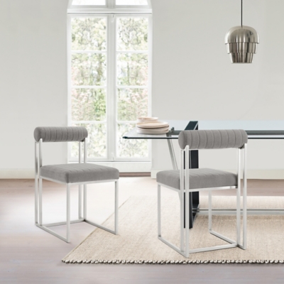 Click here for Anastasia Dining Chair (Set of 2)  Light Gray prices