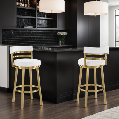 Click here for Madrid Swivel Bar Height Bar Stool  White prices