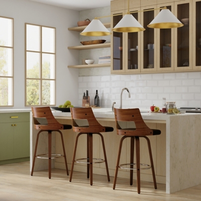 Click here for Simpli Home Dallyn Swivel Bar Stool (Set of 2)  Bl... prices