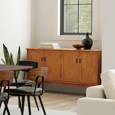 Click here for Simpli Home Draper 4 Door Sideboard Buffet  Teak B... prices