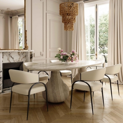 Click here for TOV Furniture Tatum Dining Chair  Leather Cream prices