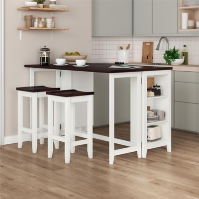 Click here for DHP Jorden Dining Table and 2 Chairs  Walnut/White prices