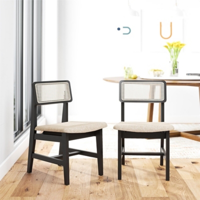 Click here for DHP Eleni Dining Chair (Set of 2)  Cream/Black prices