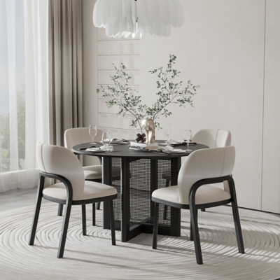 Click here for Miruo Mirror Inc Zenyra Round Dining Table  Black prices