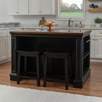 Linon Phoebe Kitchen Island with 2 Stools | Ashley