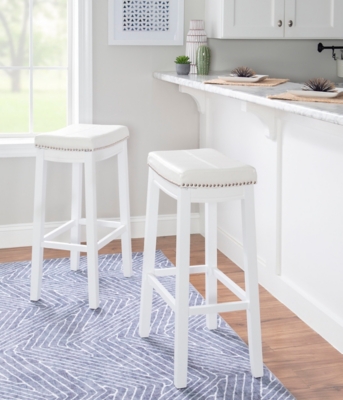 Click here for Linon Claridge Bar Height Bar Stool  White prices