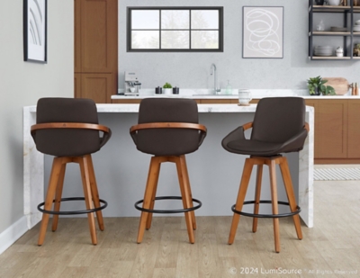 Click here for LumiSource Cosmo Counter Height Bar Stool  Brown prices