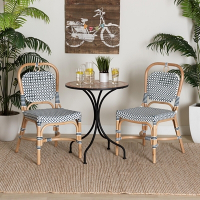 Click here for Bali & Pari Luciana Dining Chair  Navy Blue/White prices