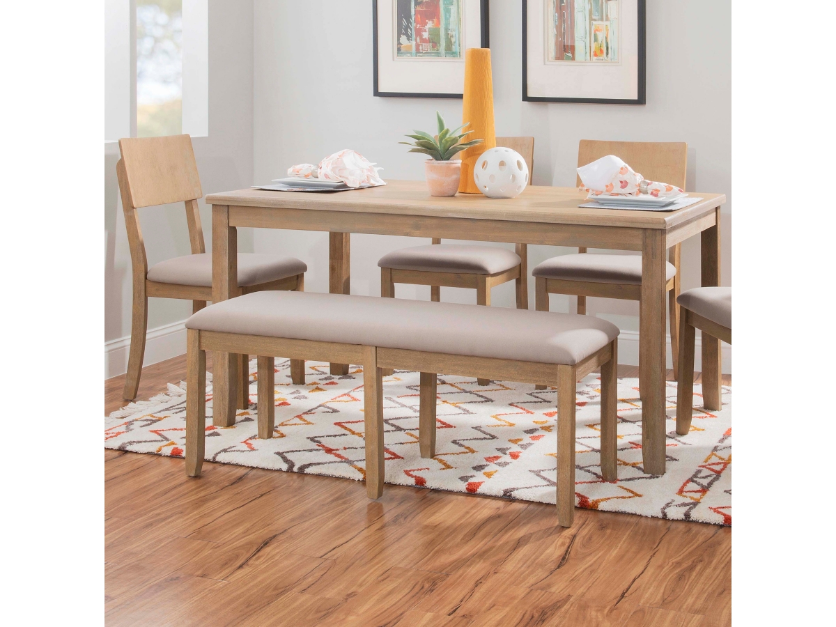 Linon Jocey Dining Table and 4 Chairs and Bench Set | Ashley Linon Jocey Dining Table and 4 Chairs and Bench Set | Ashley