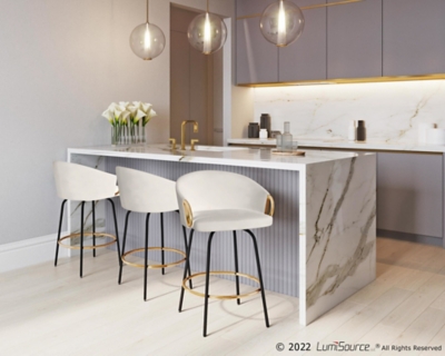 Click here for LumiSource Claire Counter Stool (Set of 2)  Cream prices