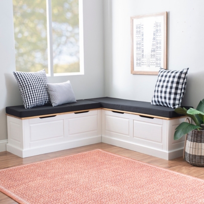 Click here for Linon Landin Two Toned Nook With Cushion Set  Blac... prices