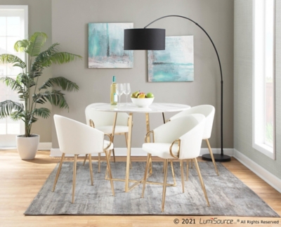 Click here for LumiSource Claire Chair (Set of 2)  White/Gold prices