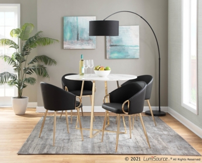 Click here for LumiSource Claire Chair (Set of 2)  Black/Gold prices