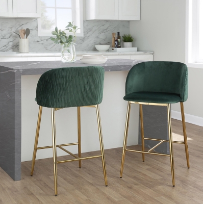 Click here for LumiSource Fran Waves Counter Stool (Set of 2)  Gr... prices