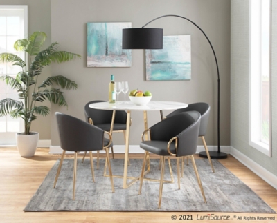 Click here for LumiSource Claire Chair (Set of 2)  Gray/Gold prices