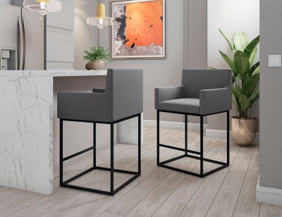 Click here for Ambassador Counter Stool (Set of 2)  Gray/Black prices