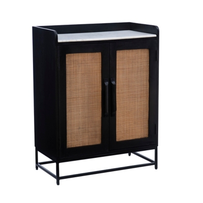 Linon Jones Cane Bar Cabinet | Ashley