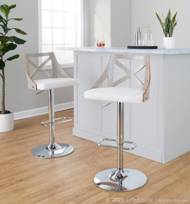 Click here for LumiSource Charlotte Adjustable Barstool (Set of 2... prices