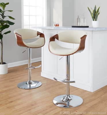 Francesca cream faux leather adjustable swivel bar stool store