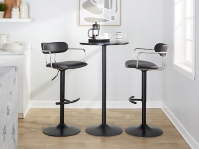 Click here for LumiSource Demi Adjustable Barstool (Set of 2)  Bl... prices