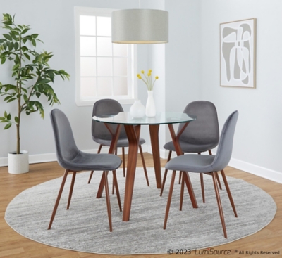 Click here for LumiSource Folia Pebble Round Dining Table and 4 C... prices