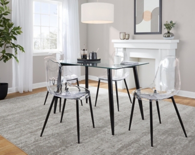 Click here for LumiSource Clara Dining Table and 4 Chairs  Clear prices