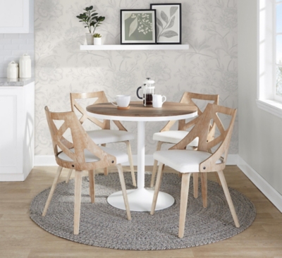 Click here for LumiSource Dakota Charlotte Dining Table and 4 Cha... prices