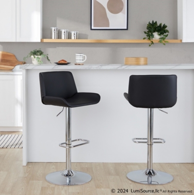 Click here for LumiSource Santi Swivel Bar Stool (Set of 2)  Blac... prices