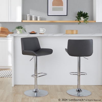 Click here for LumiSource Santi Swivel Bar Stool (Set of 2)  Gray prices