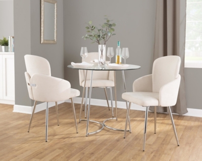 Click here for LumiSource Dahlia Dining Chair (Set of 2)  Cream/C... prices
