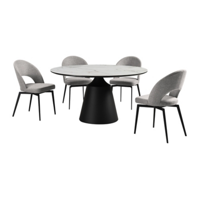 Armen Living Knox and Lucia Dining Table and 4 Chairs | Ashley