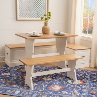 Click here for Linon Barrow Nook Dining Set  White/Natural prices