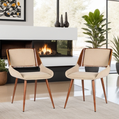 Click here for Armen Living Panda Dining Chair (Set of 2)  Cream/... prices