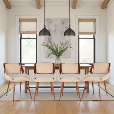 Click here for Armen Living Panda Dining Chair (Set of 4)  Cream/... prices