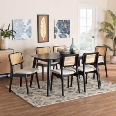 Click here for Baxton Studio Dannon Dining Table and 6 Chairs  Cr... prices