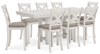 Robbinsdale Counter Height Dining Table and 8 Barstools | Ashley