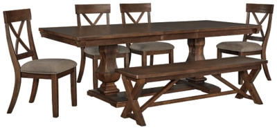 Windville Dining Table and 4 Chairs and Bench Set | Ashley