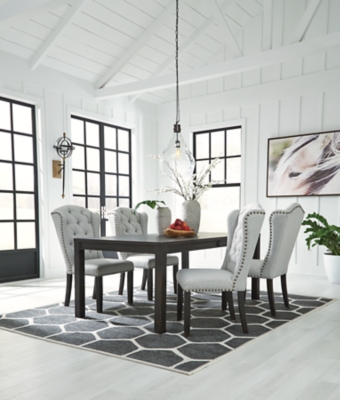 Jeanette dining table and 4 chairs and bench set store