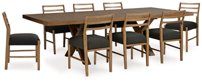 Click here for Steenlage Dining Table and 8 Chairs  Brown prices